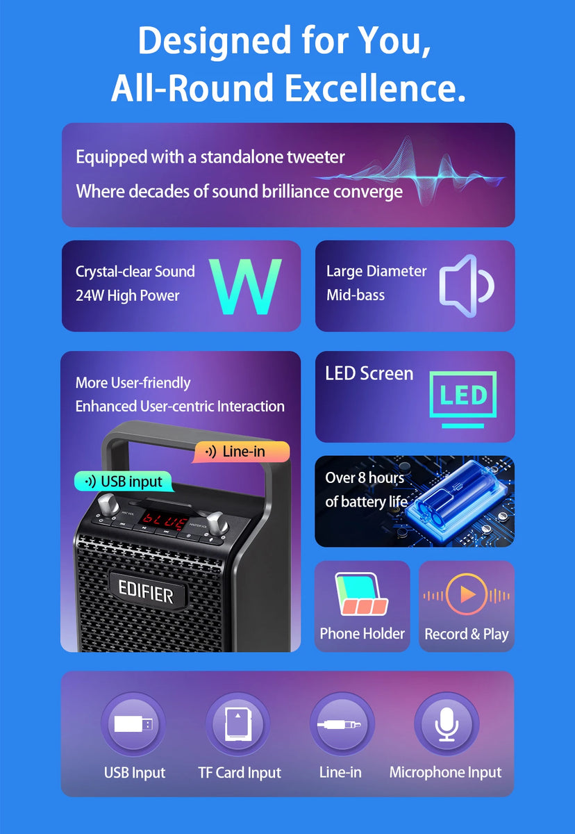 Edifier PP205 Bluetooth Karaoke Speaker – The Revive Tech